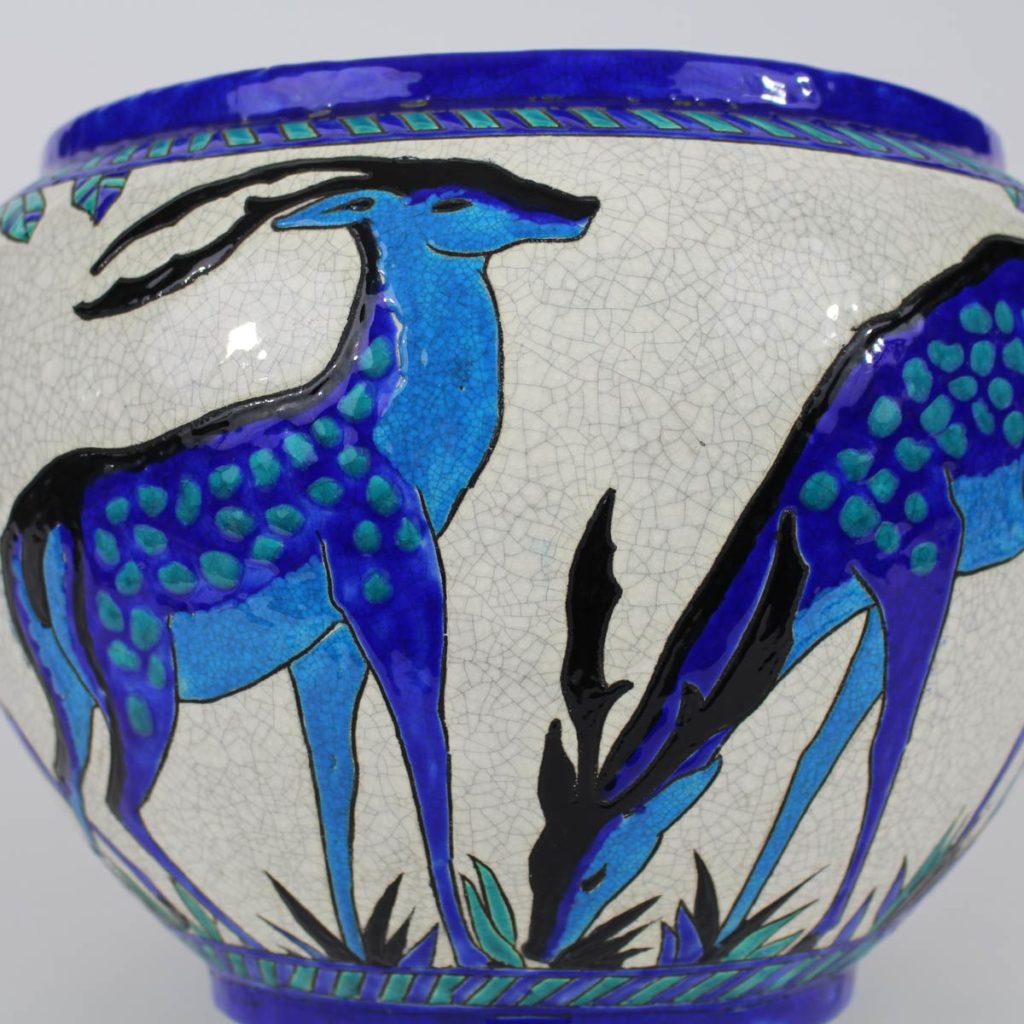 BOCH FRÈRES KERAMIS CHARLES CATTEAU CACHET POT AUX BICHES BLEUES - Art ...